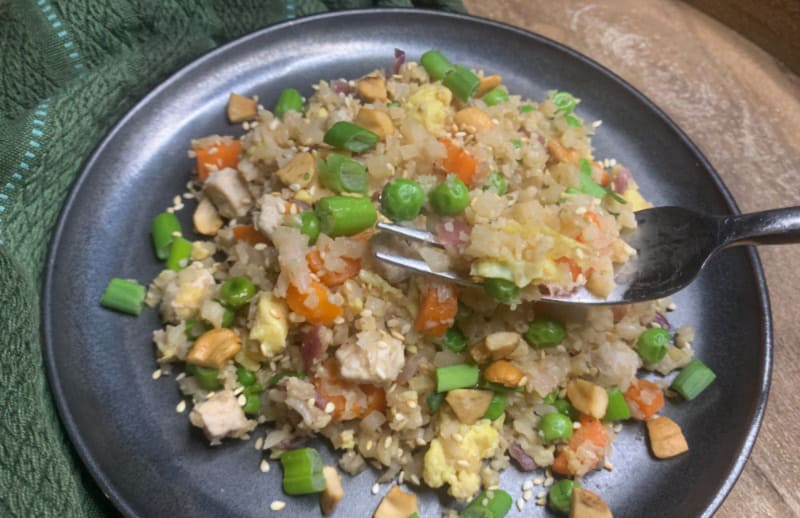 Pork Fried Cauliflower Rice - Eat Live Learn